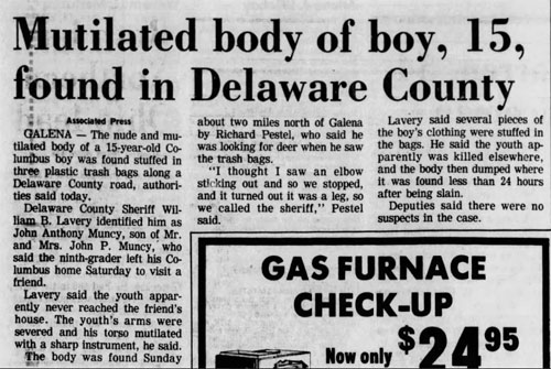 John Anthony Muncy Dec 7 1967 Oct 15 1983 Defrosting Cold Cases